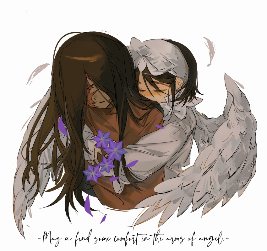 Safebooru - 2girls aged down alien stage angel wings black hair brown ...