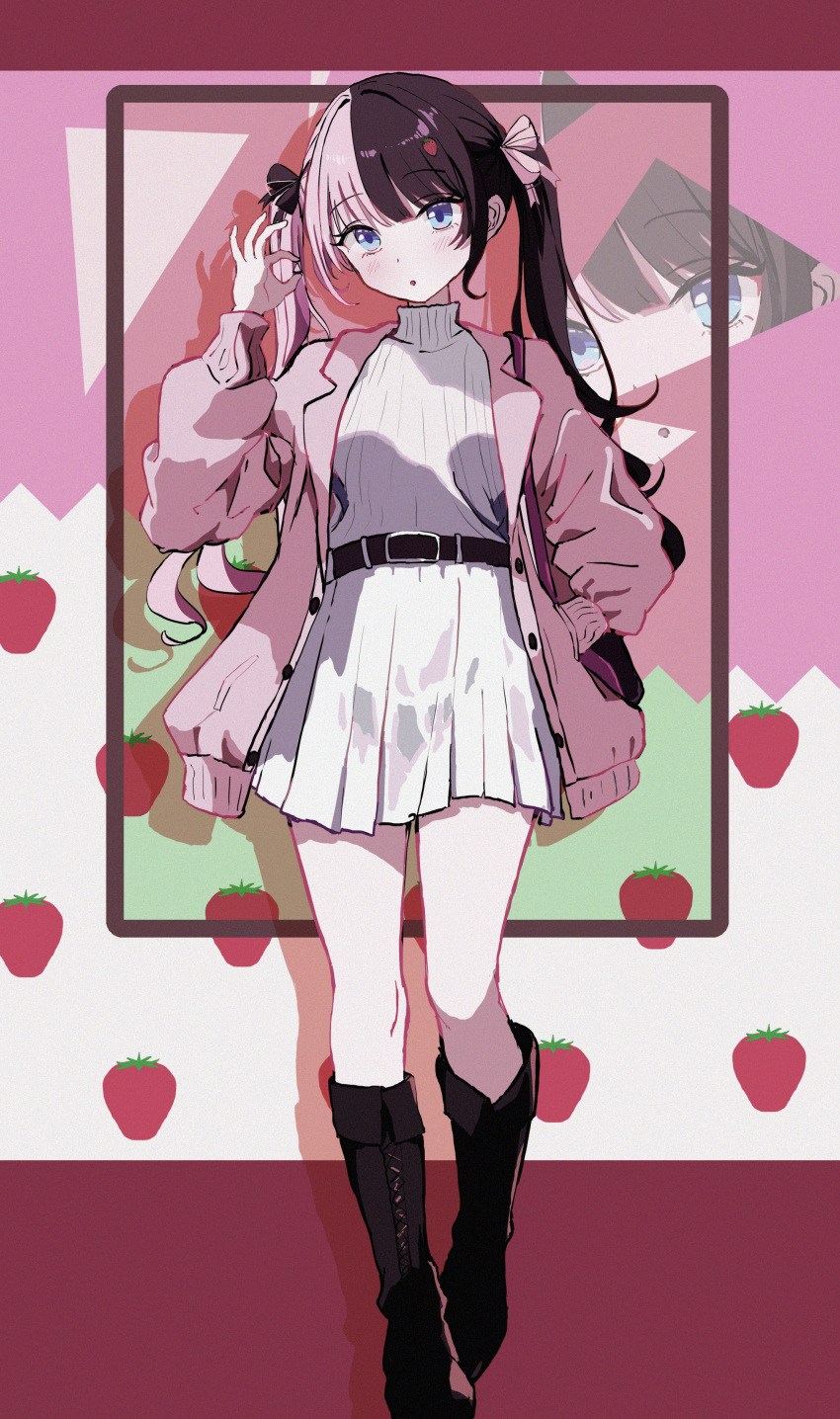 Safebooru - 1girl :o absurdres apollo chocolate bag belt black belt ...