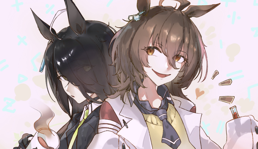 Safebooru - 2girls absurdres agnes tachyon (umamusume) ahoge animal ears black choker black coat ...