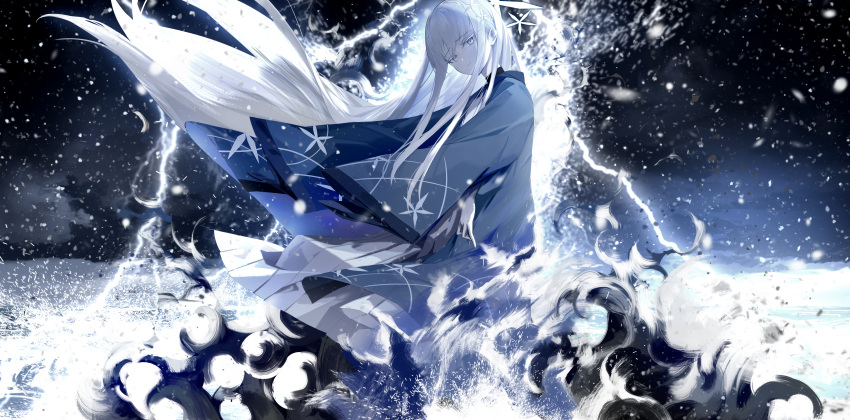 Safebooru - 1girl absurdres aritsuno blue archive blue haori closed ...