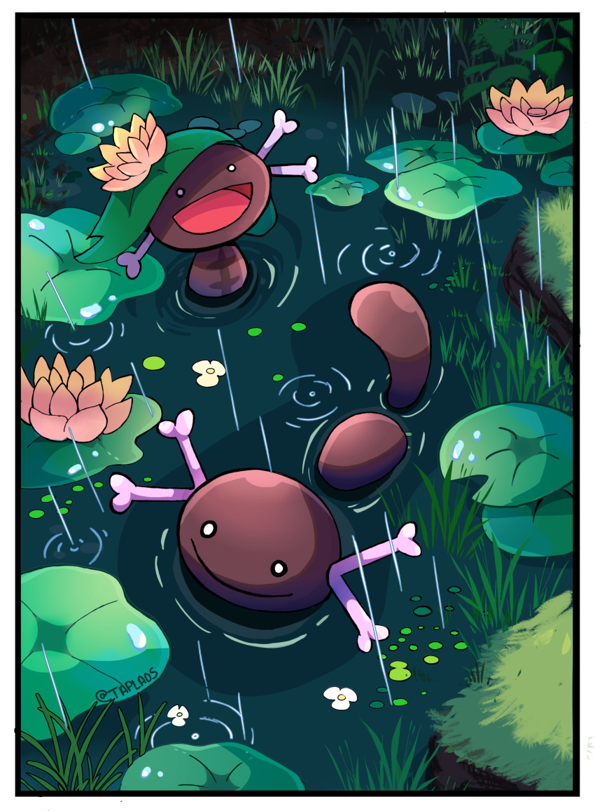 Safebooru - absurdres artist name border grass highres lily pad no ...