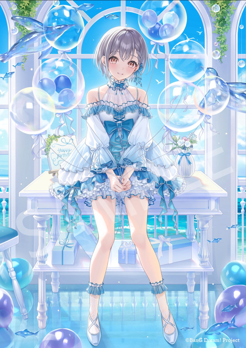 Safebooru - 1girl balloon bang dream! bang dream! it's mygo!!!!! blue bow blue dress bow dress ...