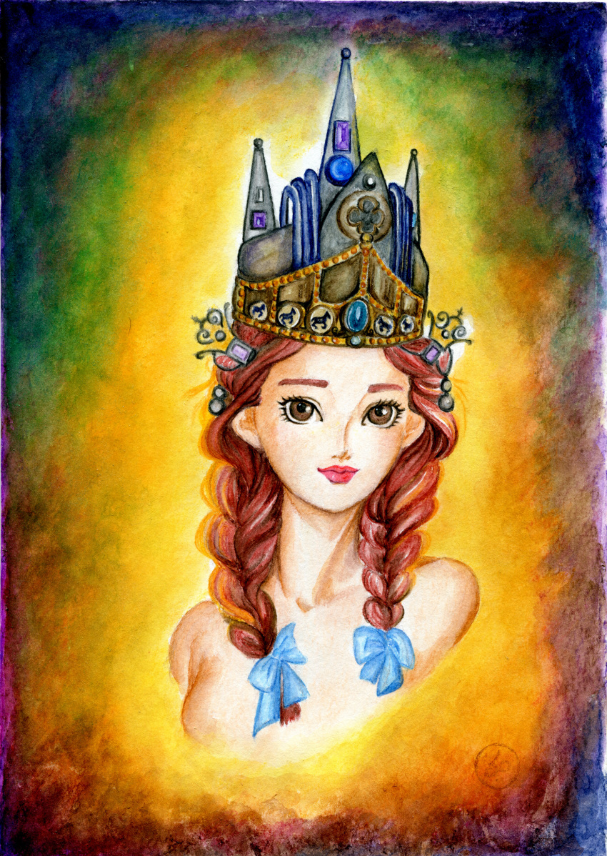 Safebooru 1girl Absurdres Artist Request Braid Brown Eyes Crown 9924