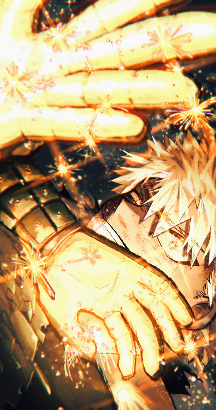 Safebooru - 1boy arms up bakugou katsuki blonde hair boku no hero ...