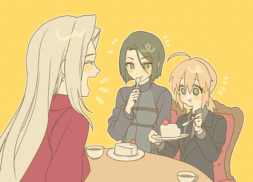 Safebooru - 0304rong0304 3girls ahoge androgynous artoria pendragon ...