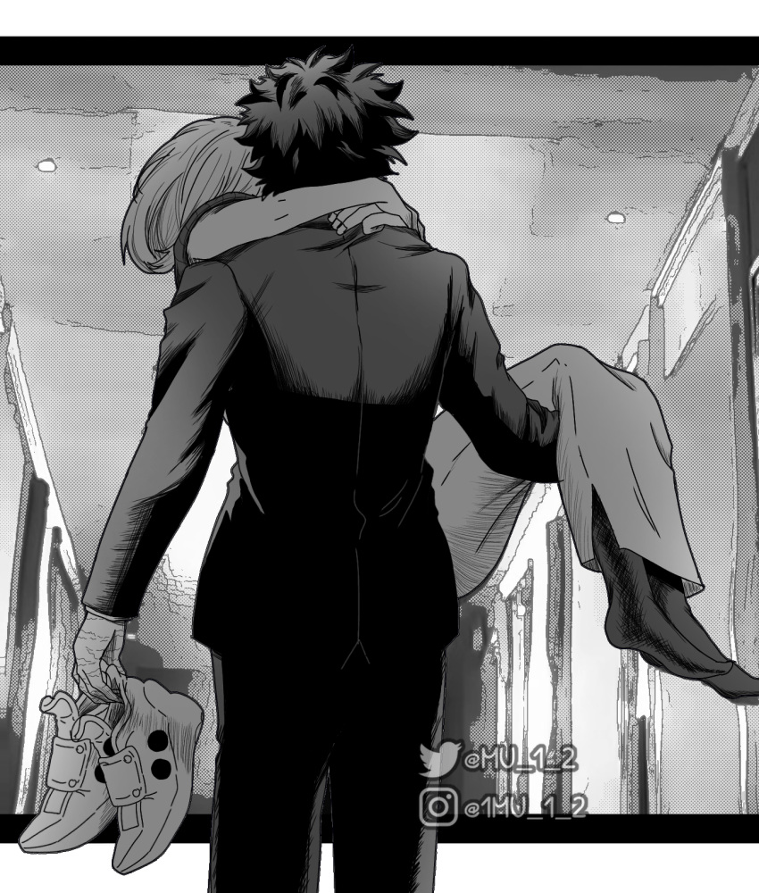 Safebooru - 1boy 1girl arms around neck boku no hero academia carrying ...