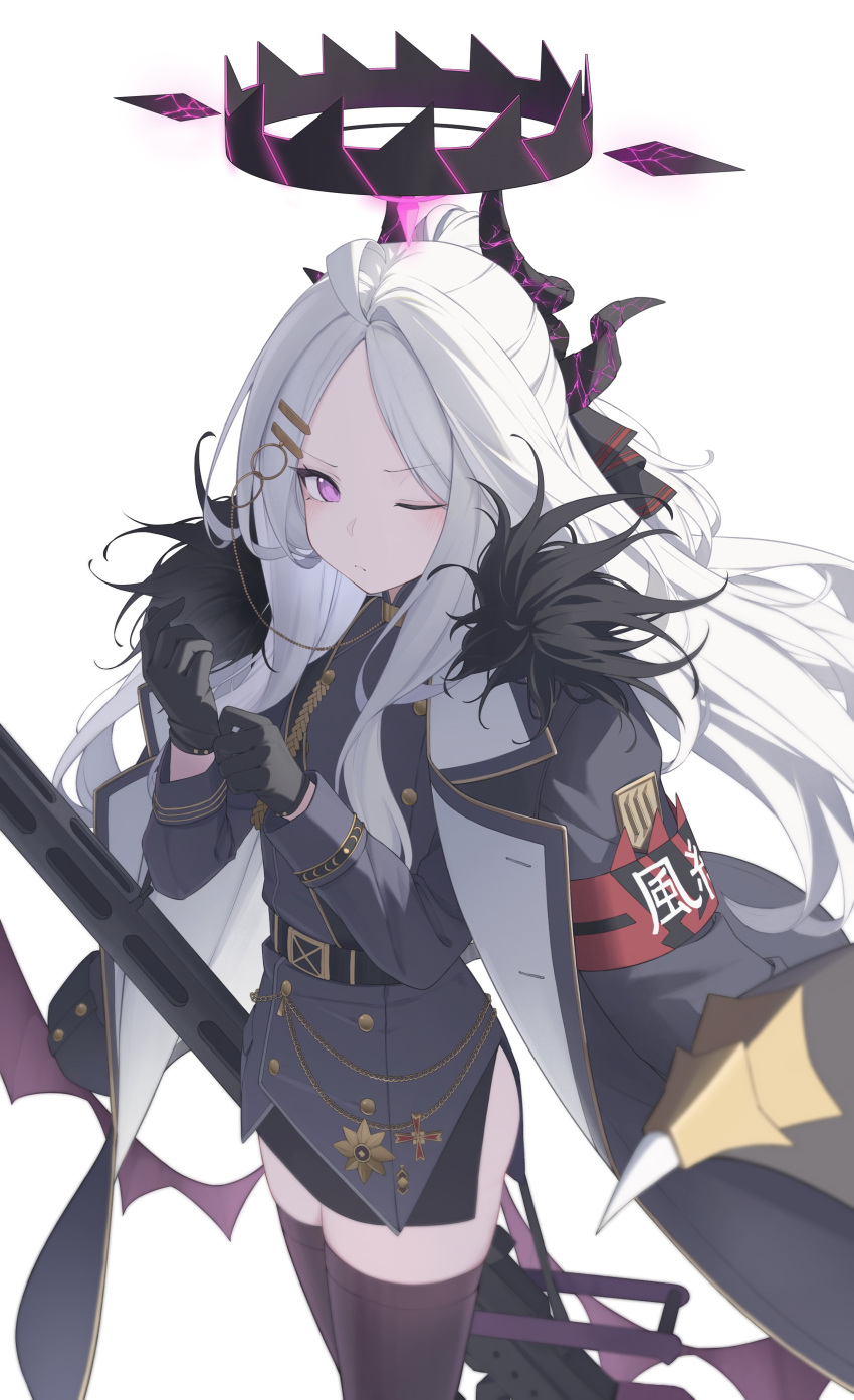 Safebooru - 1girl absurdres ahoge armband astra chichi black gloves ...