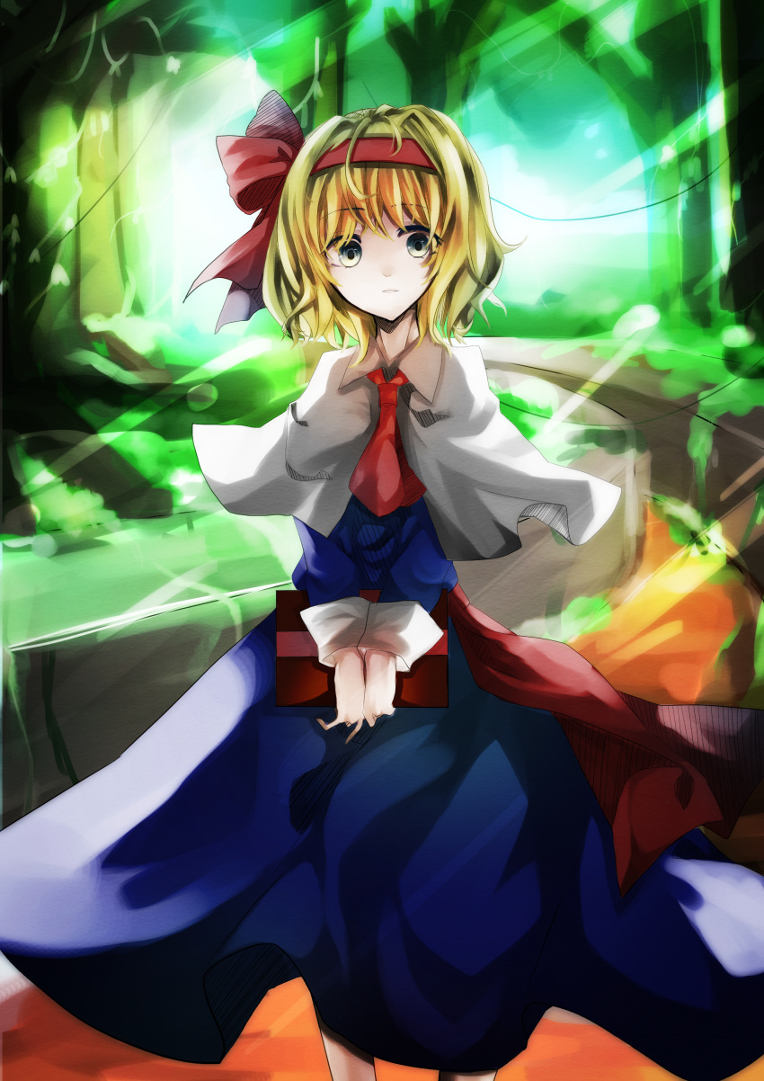 Safebooru - 1girl absurdres alice margatroid artist request ascot blonde hair blue dress blue ...