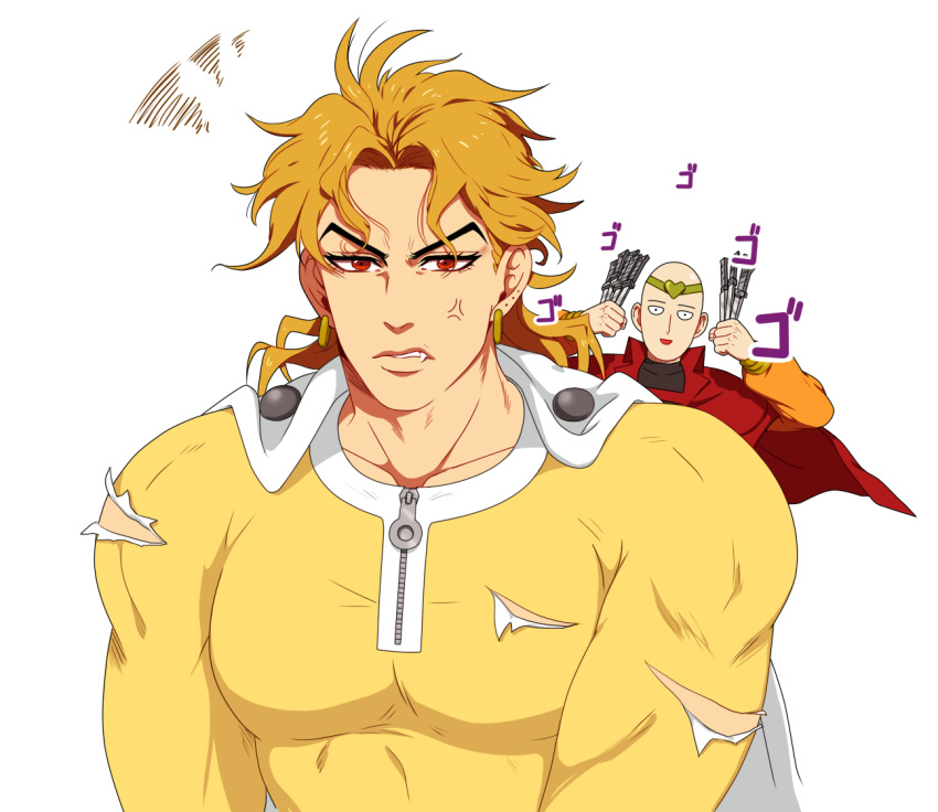 Safebooru - anger vein bald birthmark blonde hair cape collarbone ...