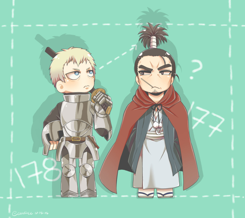 Safebooru - 2boys atomic samurai black hair blonde blue eyes duo green ...