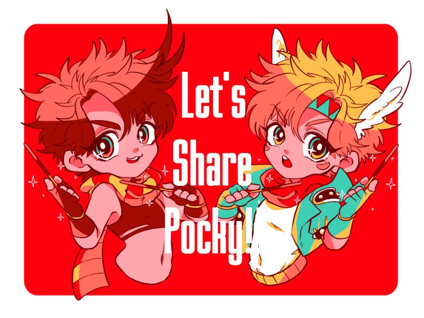 Safebooru - 2boys blonde hair brown hair caesar anthonio zeppeli chibi ...