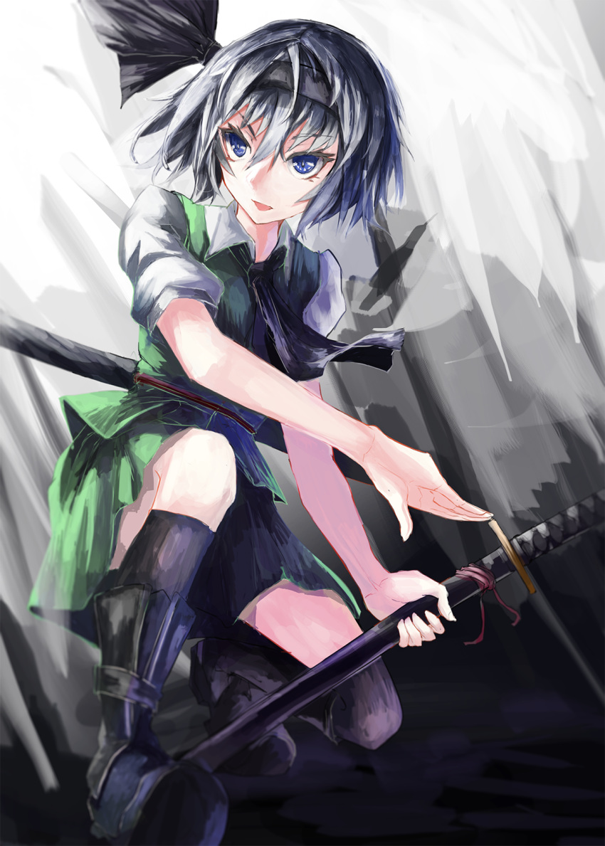 Safebooru - 1girl aruto2498 ascot black boots black legwear blue eyes ...