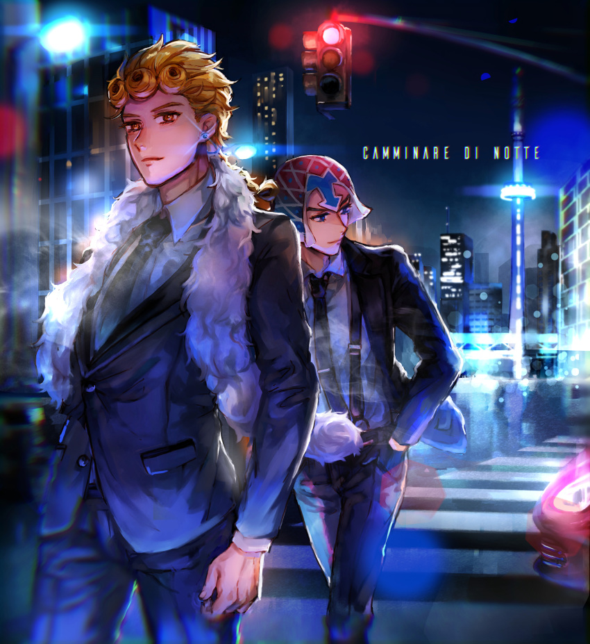 Safebooru 2boys Blonde Hair Blue Eyes Building Car Earrings Formal 5395