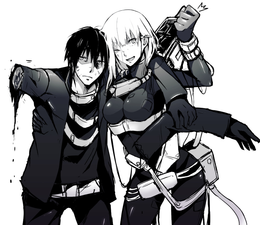 Safebooru - 1boy 1girl blame! blame gakuen! blood breasts cibo cyborg ...