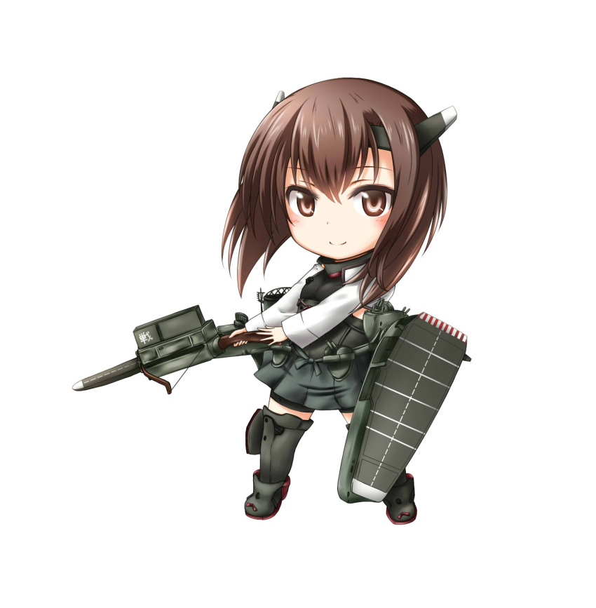 Safebooru - 1girl bike shorts bow (weapon) brown eyes brown hair chibi ...