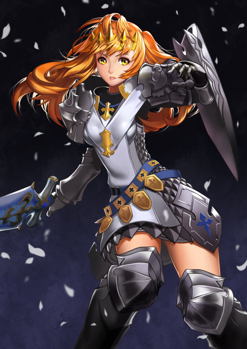 Safebooru - 1girl absurdres armor armored boots blonde hair boots crown final fantasy final ...