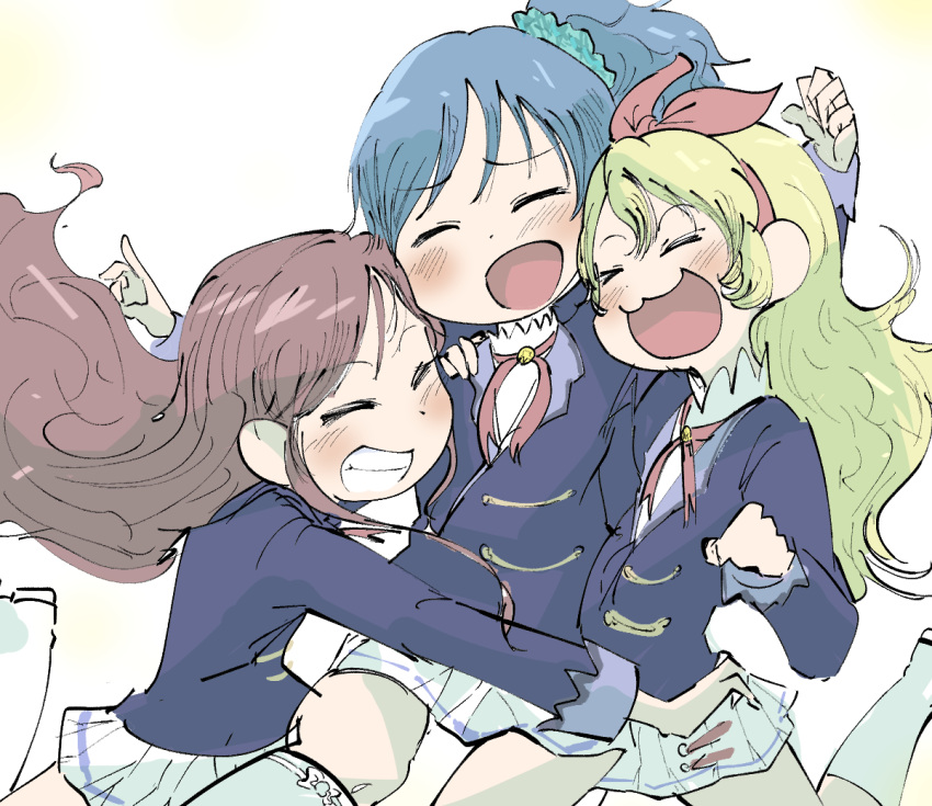 Safebooru - 3girls aikatsu! blonde hair blue eyes blue hair blush bow ...