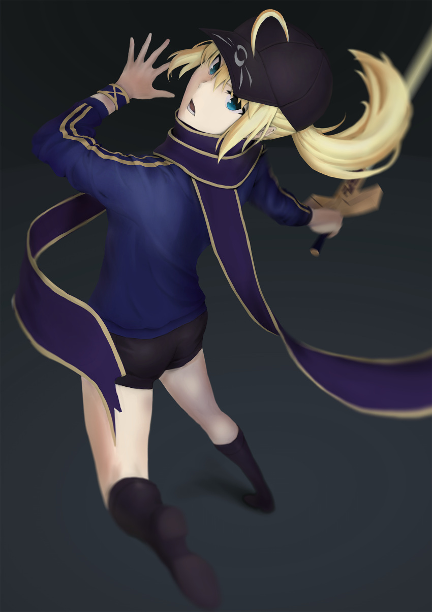 Safebooru - 1girl ahoge baseball cap blonde hair blue eyes blue scarf ...