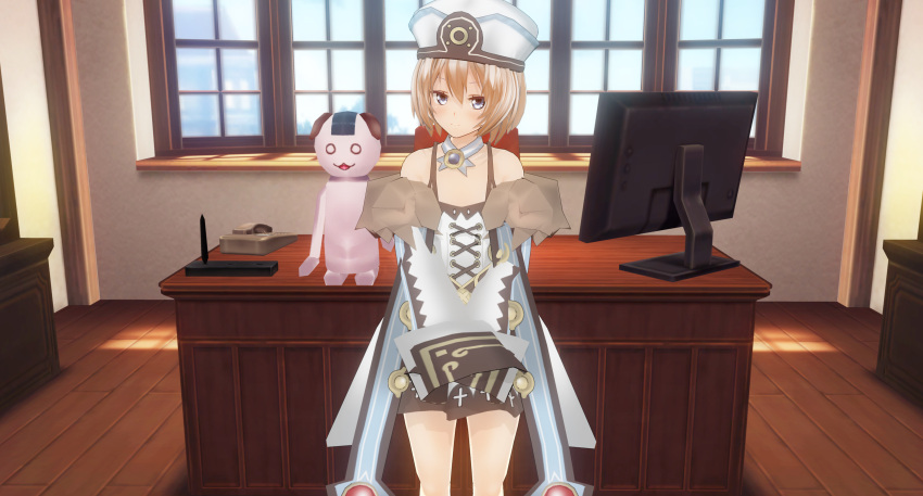 Safebooru 1girl 3d Absurdres Bare Shoulders Blanc Blue Eyes Brown 1090