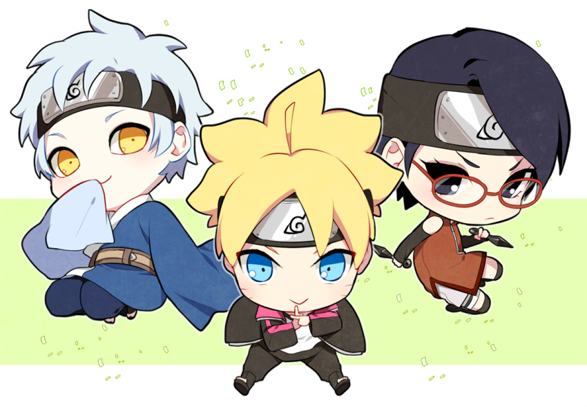 Safebooru - 1girl 2boys black hair blonde hair blue hair boruto: naruto ...