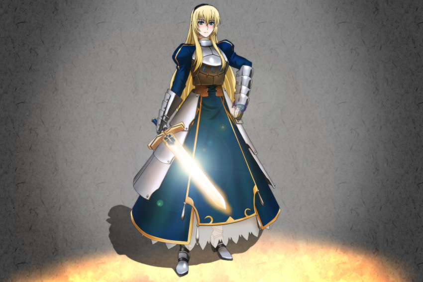 Safebooru - 1girl armor armored dress blonde hair blush breastplate excalibur fate/stay night ...