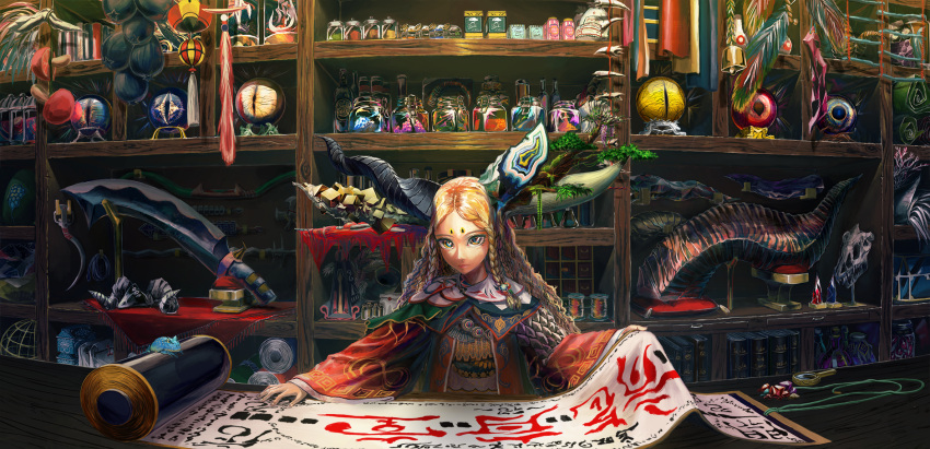 Safebooru - 1girl blonde hair braid closed mouth fantasy highres long ...