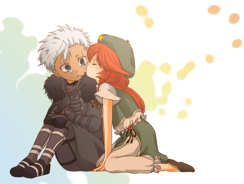 Safebooru - 1girl bad id black eyes blue eyes braid chibi couple ...