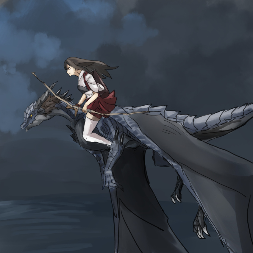 Safebooru - 1girl akagi (kantai collection) bow (weapon) dragon hakama ...