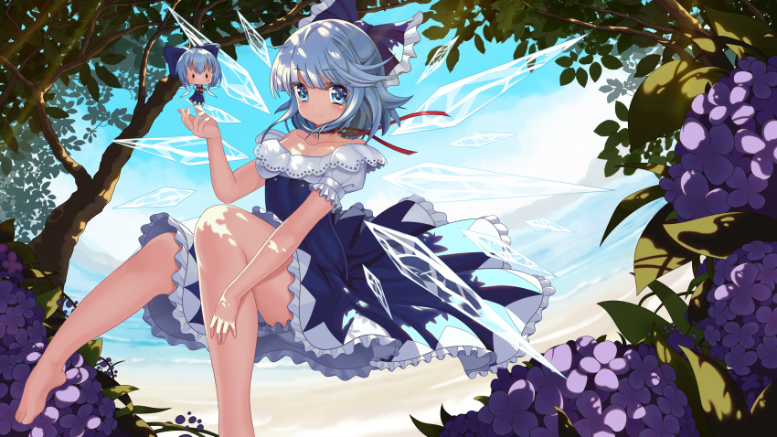 Safebooru - 1girl absurdres adapted costume alternate costume bare shoulders barefoot bloomers ...