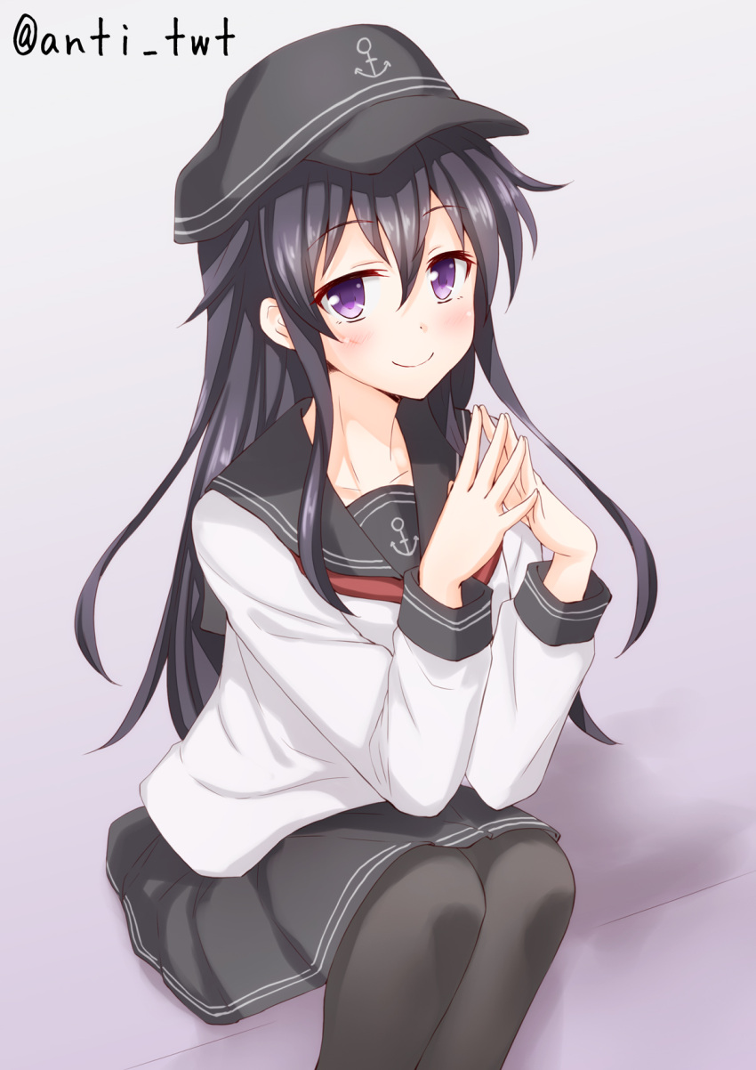 Safebooru - 1girl akatsuki (kantai collection) anchor symbol anti (untea9) black hair black ...