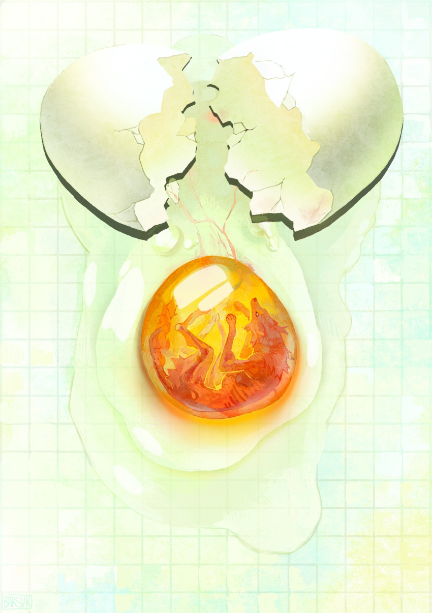 Safebooru - 1other animal animal focus barsuk commentary cracked egg egg egg yolk english ...
