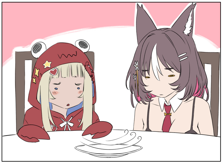 Safebooru - 2girls agemmata amanogawa shiina amanogawa shiina (2nd costume) animal ear fluff ...