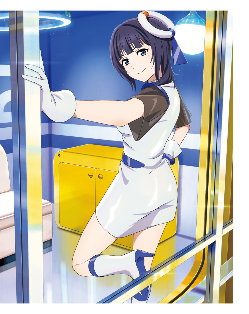 Safebooru - 1girl artbook asaka karin blue eyes boots dress gloves hat high heels highres ...