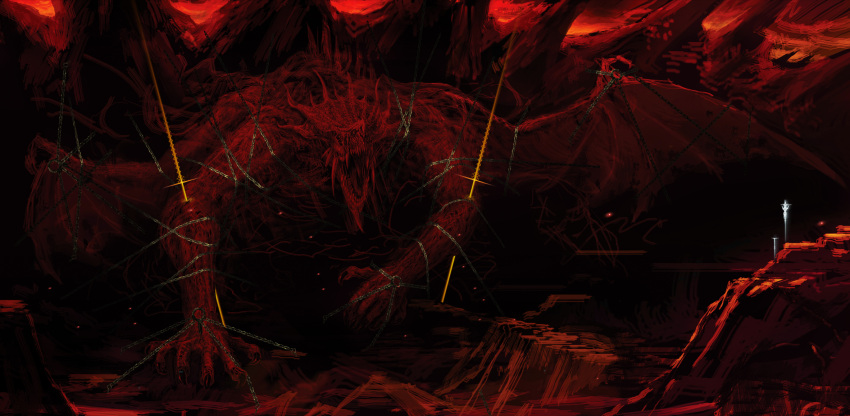 Safebooru - cave chain claws demon's souls dragon dragon god (demon's ...