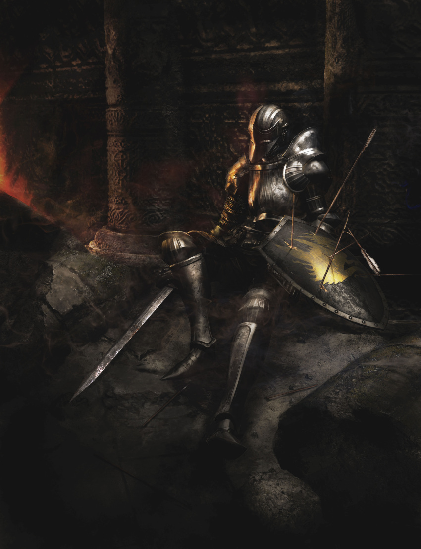 Safebooru - 1boy absurdres armor arrow (projectile) broken broken arrow ...