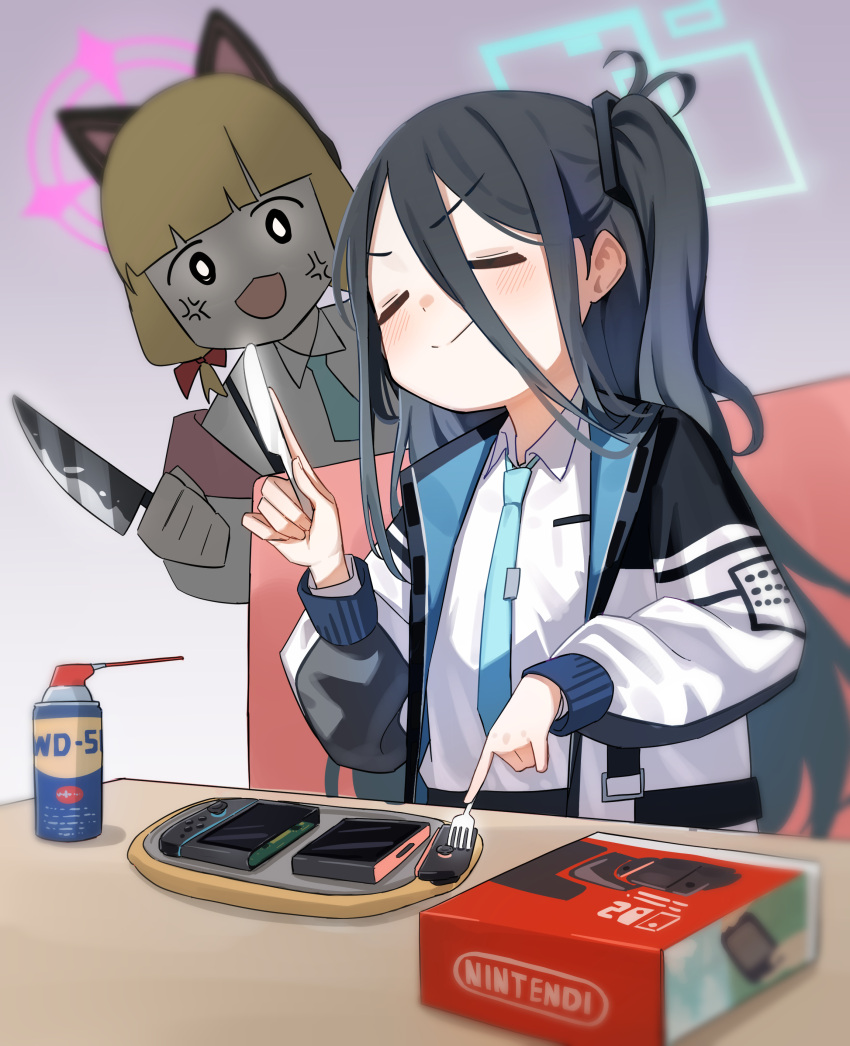 Safebooru - 2girls absurdres anger vein animal ear headphones animal ...