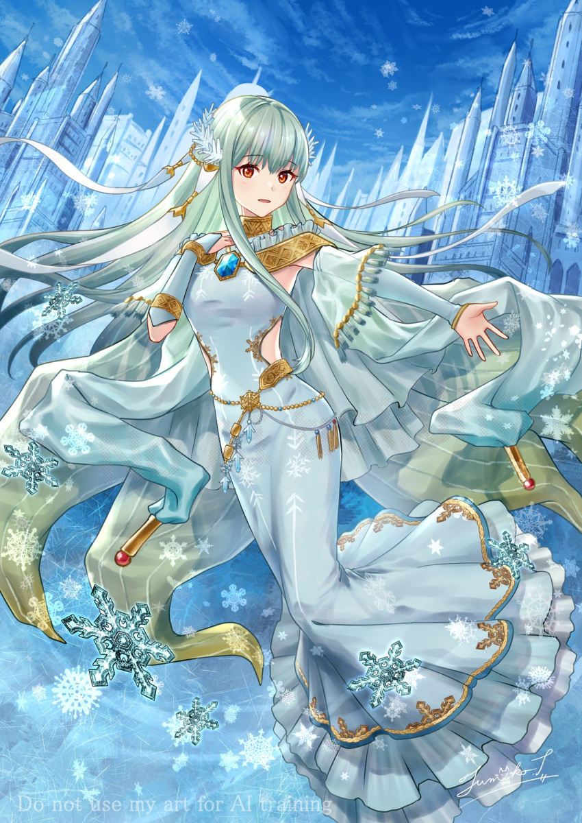 Safebooru - 1girl bare hips bare shoulders blue dress blue hair blue ...
