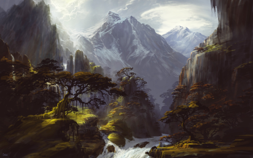 Safebooru - absurdres clouds cloudy sky commentary day english commentary grey sky highres krita ...