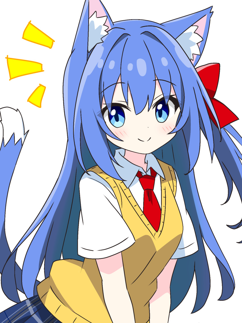 Safebooru - 1girl animal ear fluff animal ears blue-haired cat girl (kotatsu-mazoku) blue eyes ...
