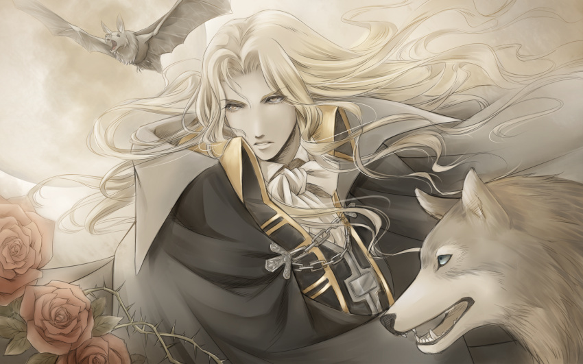 Safebooru - 1boy alucard (castlevania) bat blonde hair cape castlevania castlevania: symphony of ...