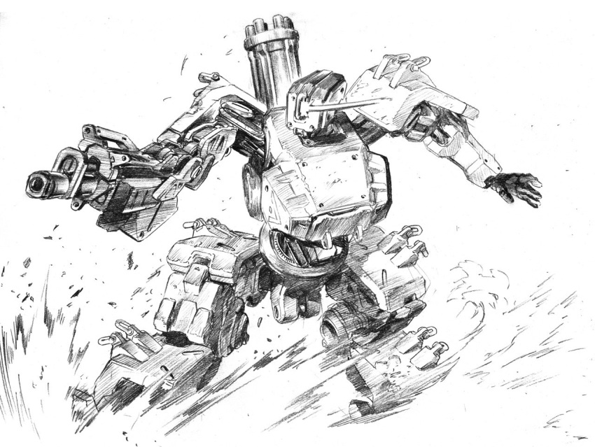 Safebooru - bastion (overwatch) byeontae jagga chain gun gun machine ...