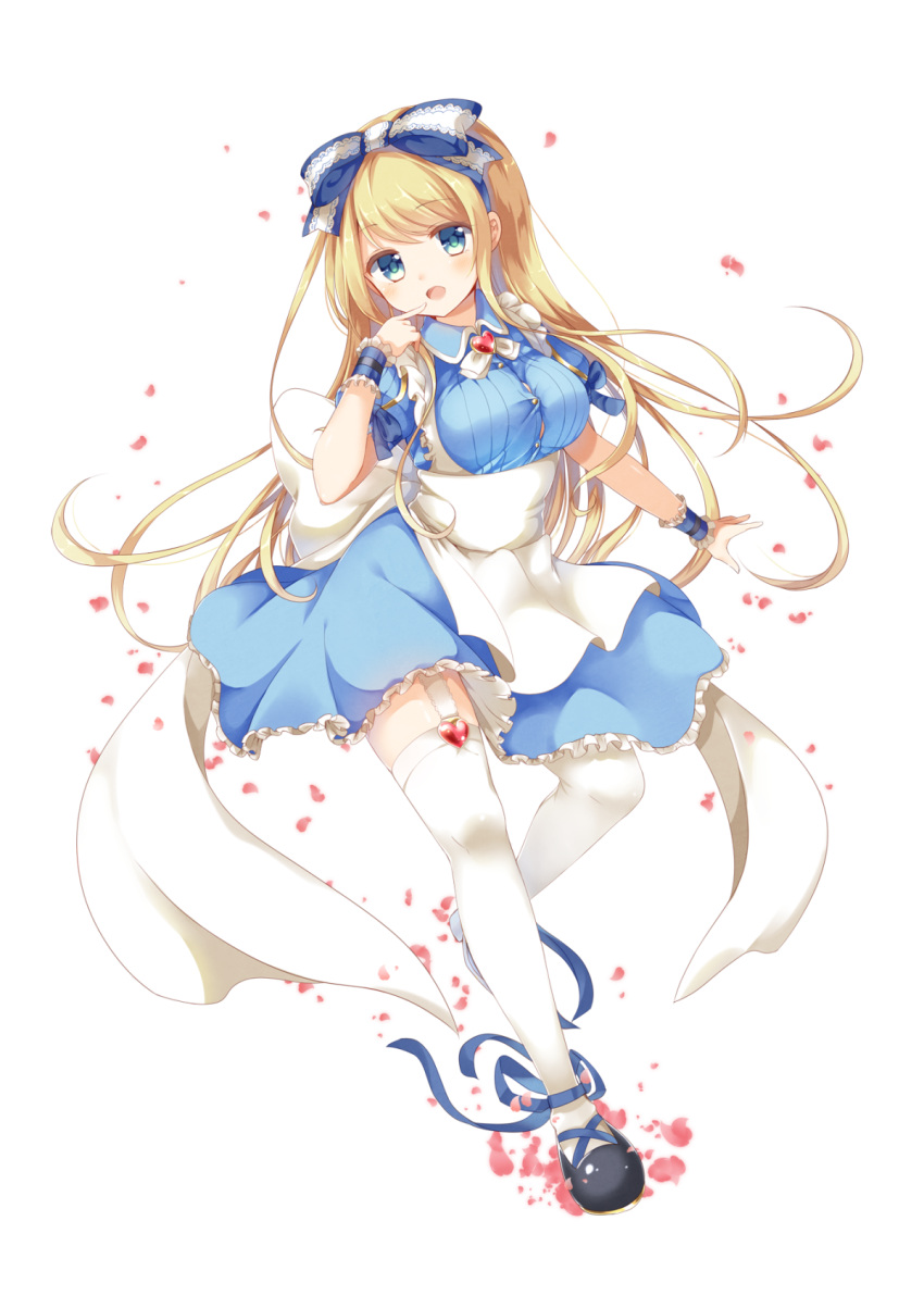 Safebooru - 1girl :d alice (wonderland) alice in wonderland ankle ribbon black shoes blonde hair ...