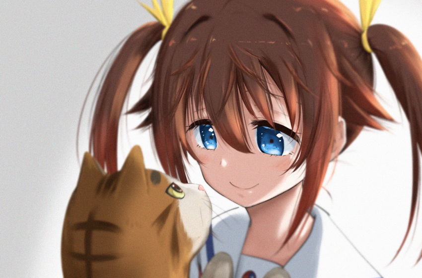 Safebooru - 1girl blue eyes brown hair cat eye contact high school ...