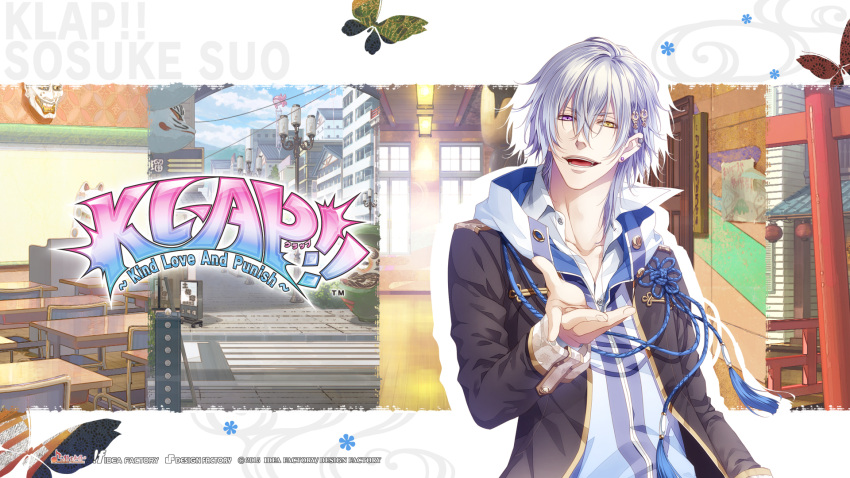 Safebooru - kawahito yasutake klap!! suo sosuke white hair yellow eyes ...