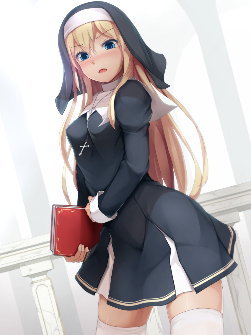 Safebooru 1girl Bangs Between Breasts Black Dress Blonde Hair Blue 9321
