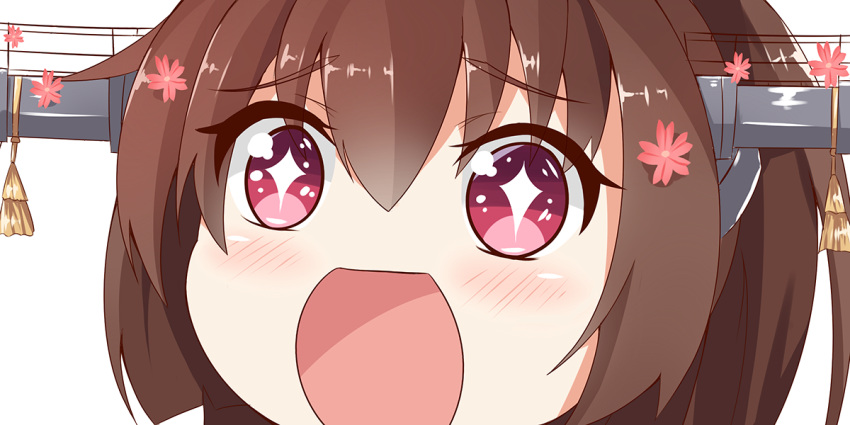 Safebooru - 1girl brown hair cherry blossoms eyebrows eyebrows visible ...