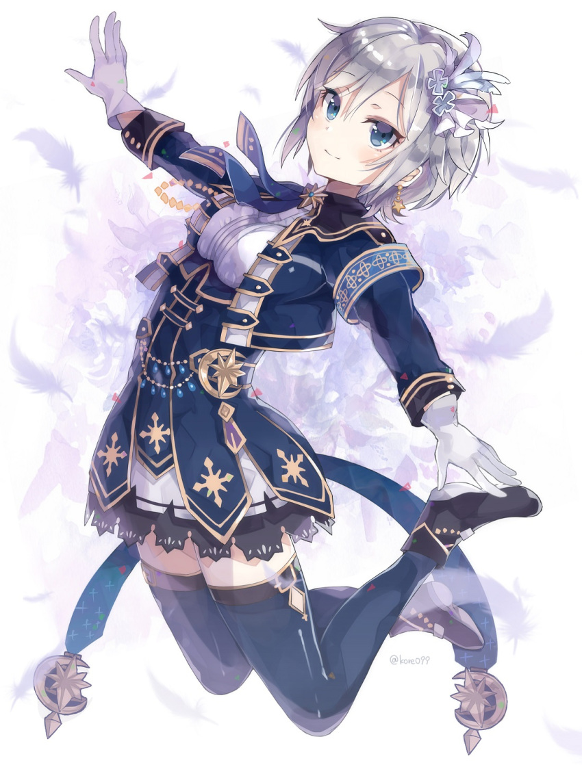 Safebooru - 1girl anastasia (idolmaster) blue eyes dress flower gloves ...