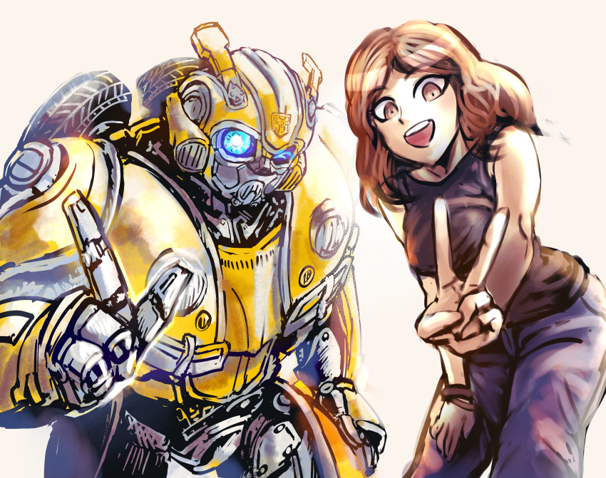 Safebooru 1boy 1girl Absurdres Animification Autobot Black Shirt Blue 3614