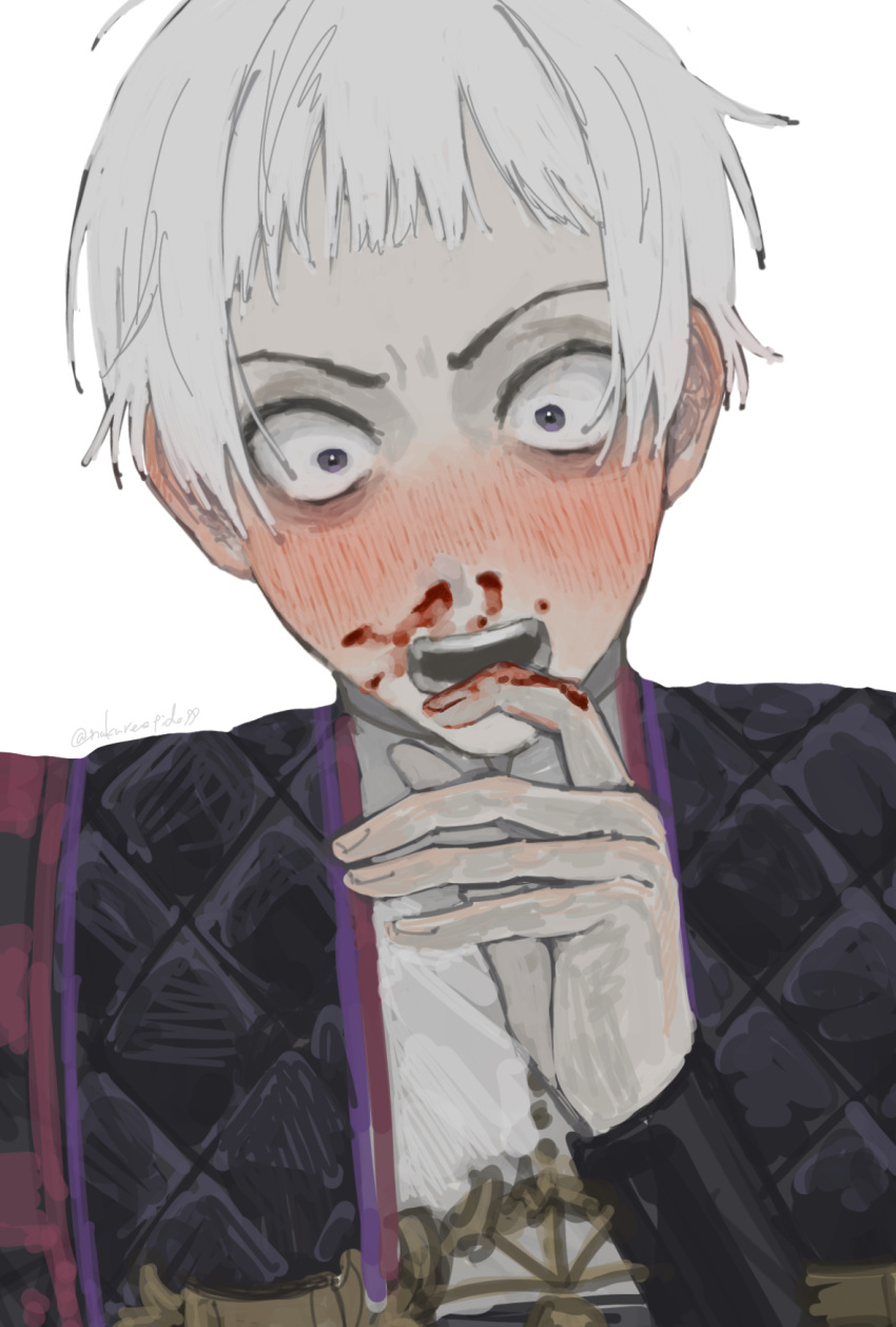 Safebooru - bags under eyes blood blood on hands blush constricted ...