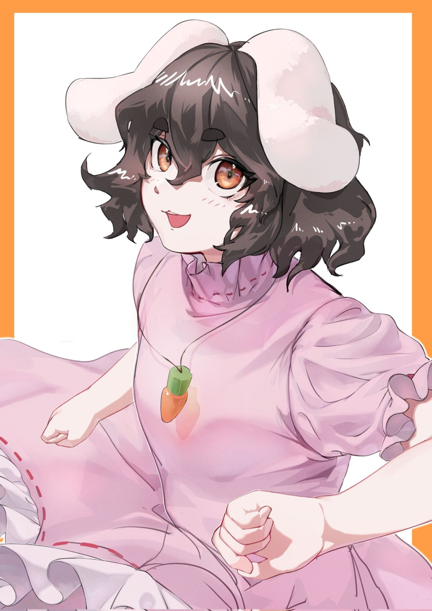 Safebooru - 1girl animal ears black hair blush brown eyes carrot ...